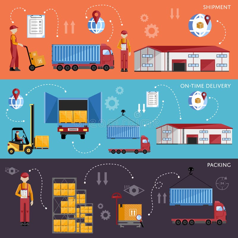 Warehouse Management at Railway Depots. Stock Vector - Illustration of ...