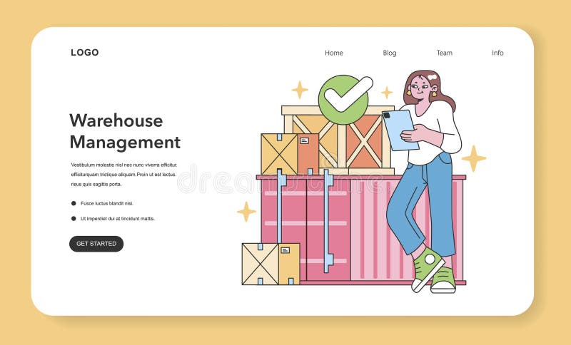 Warehouse Management Concept. Flat Vector Illustration. Stock Vector ...