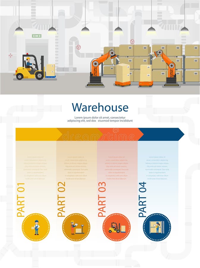 Warehouse Management Infographic Stock Vector - Illustration of ...