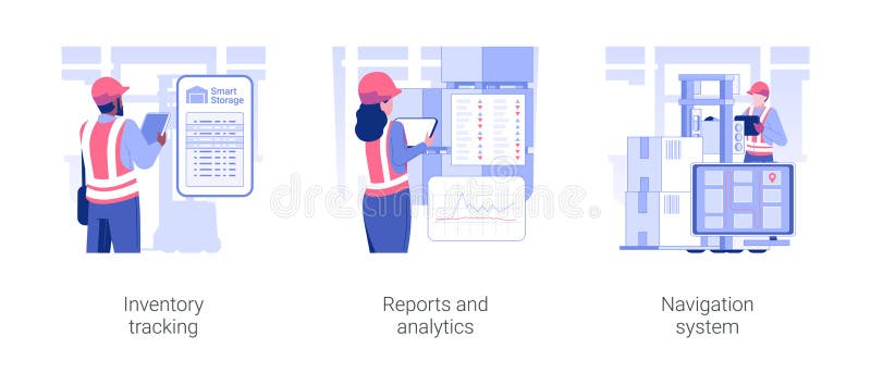 Warehouse Management System Isolated Concept Vector Illustrations ...