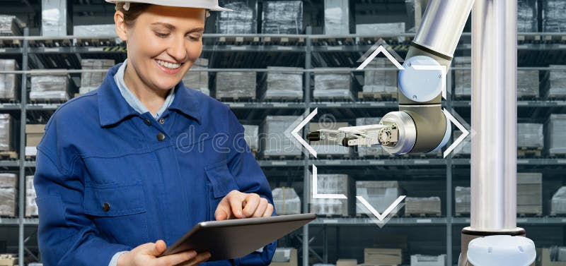 Warehouse Manager with Digital Tablet Stock Image - Image of supervisor ...