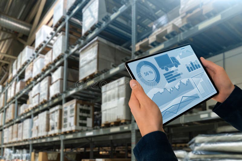 Warehouse Manager with Tablet Stock Image - Image of freight, package ...