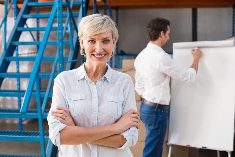 Manager Smiling while Welcoming a New Office Employee Stock Image ...