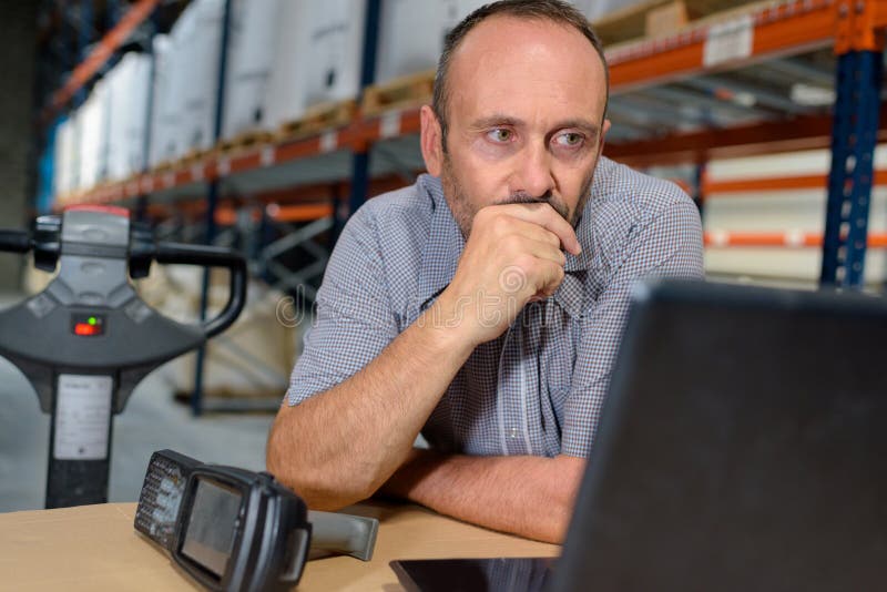Warehouse Manager Studying Online Order Stock Photo - Image of ...