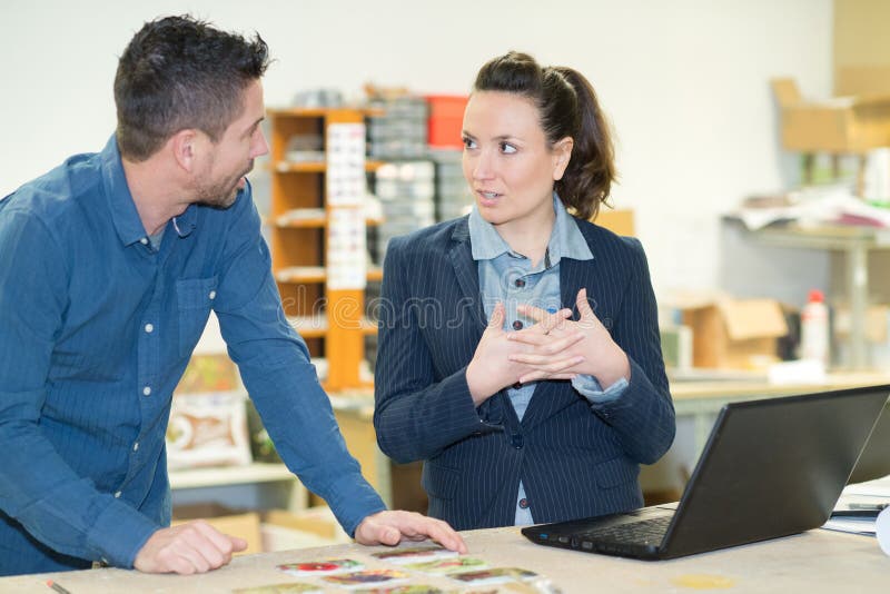 Warehouse Manager Talking To Co-worker Stock Image - Image of manual ...
