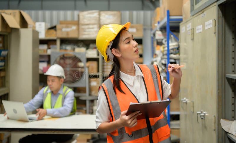 Warehouse Manager, Thinking and Reviewing the Preparation of Products ...