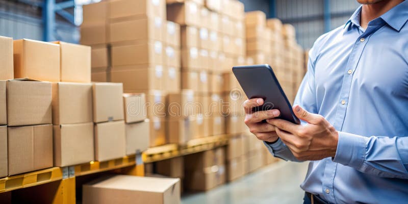 Warehouse Manager Using Tablet for Inventory Management, Warehouse ...