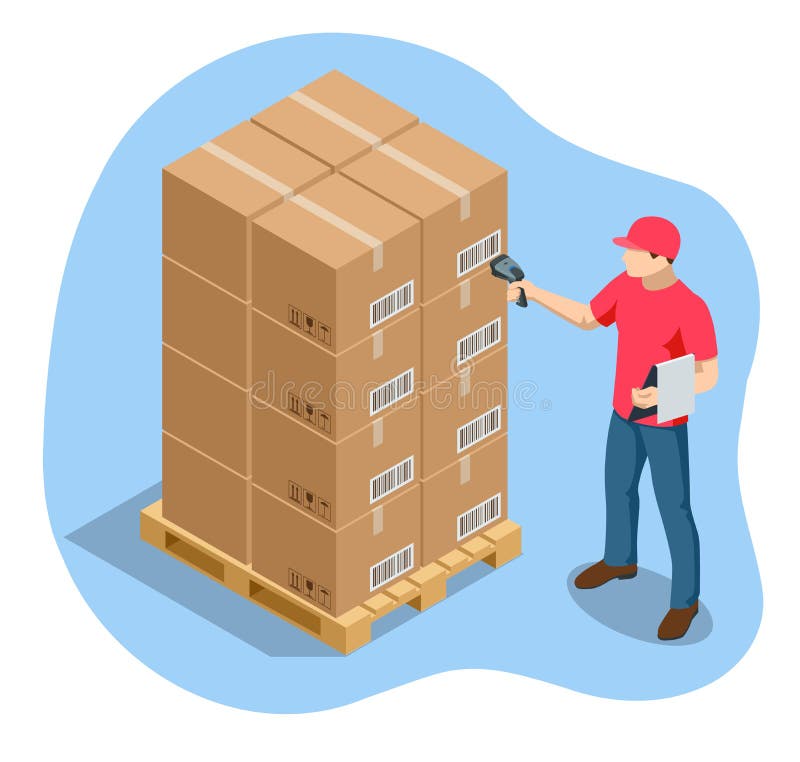 Worker Goods Packaging with Boxes at Packing Line in Factory. Workers ...