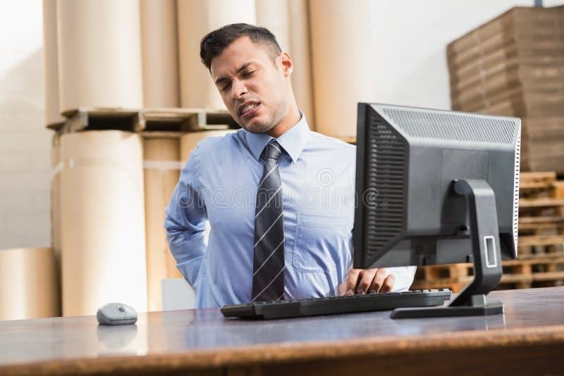 Warehouse Manager Working on Computer Stock Photo - Image of electronic ...