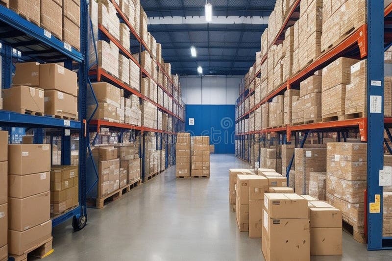 A Warehouse with Massive Storage Facilities. Stock Illustration ...