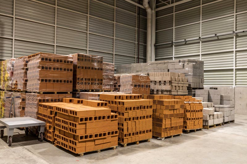 Warehouse with Materials for Construction Stock Image - Image of ...