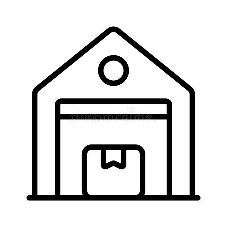 Warehouse stock vector. Illustration of outline, storehouse - 332226373