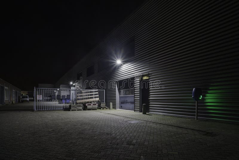 Warehouse at night stock photo. Image of business, charger - 263582054