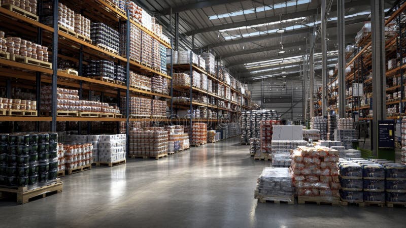 Warehouse Operations Aerial View Clean Environment for Bulk Product Distribution and Effective ...