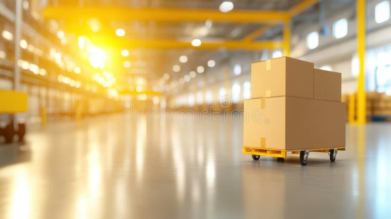 Warehouse Operations, Yellow Carton in Organized Storage for Efficient ...