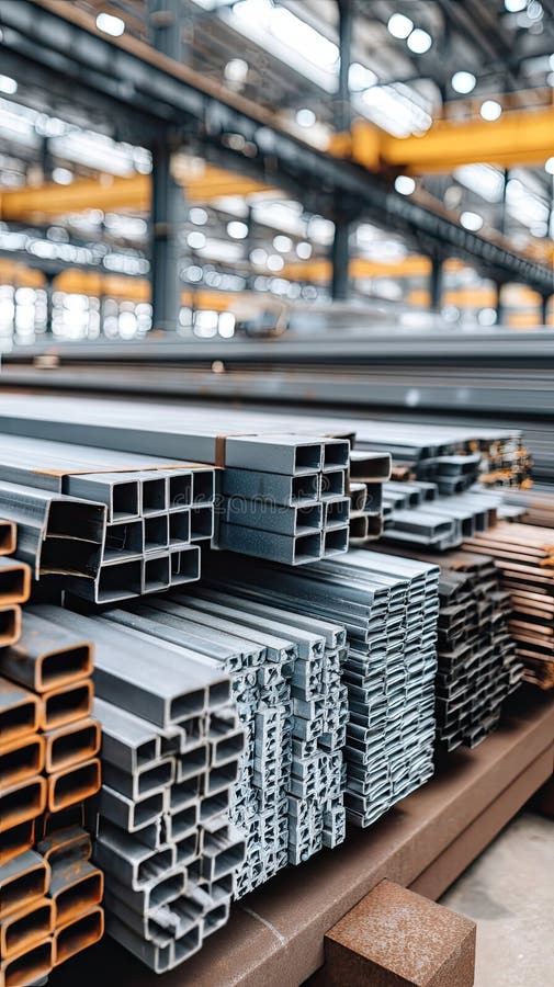 In a Warehouse, Operators are Using Steel Bars and Metal Sheets To ...