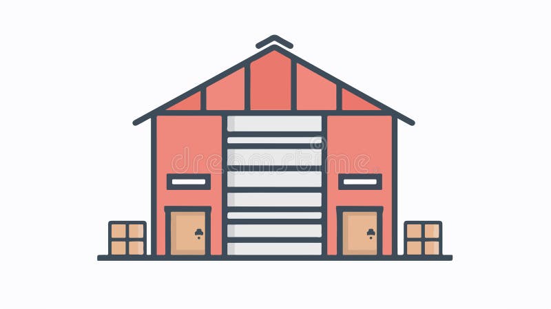 Warehouse Outline Icon Vector Illustration for Business Logistics ...