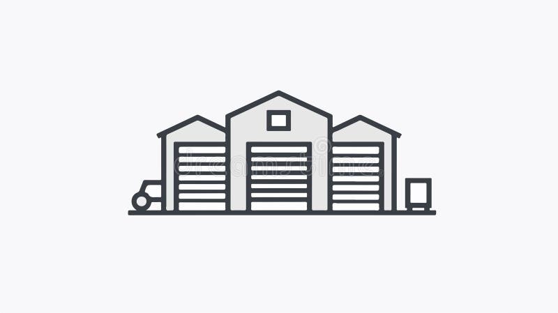 Warehouse Outline Icon Vector Illustration for Business Logistics ...