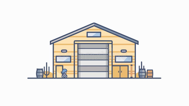 Warehouse Outline Icon Vector Illustration for Business Logistics ...