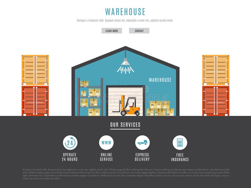 Warehouse outline style stock illustration. Illustration of logistics ...