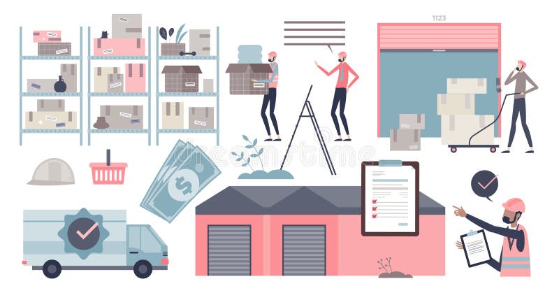 Warehouse with Packages in Distribution Center Tiny Person Collection ...