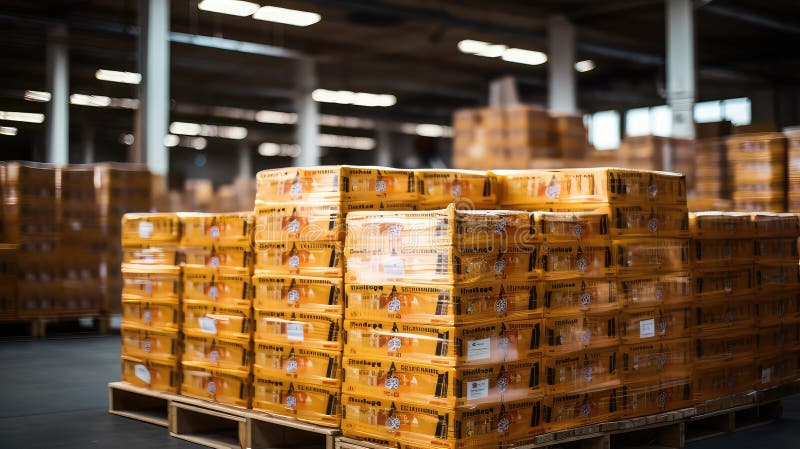 Warehouse Packaging Box Beer Paper Stock Illustration - Illustration of ...