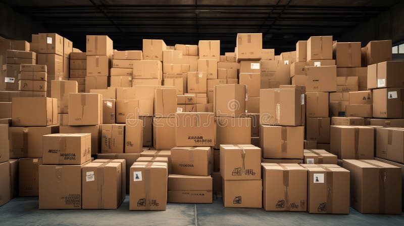 Warehouse packing box stock illustration. Illustration of corrugated ...
