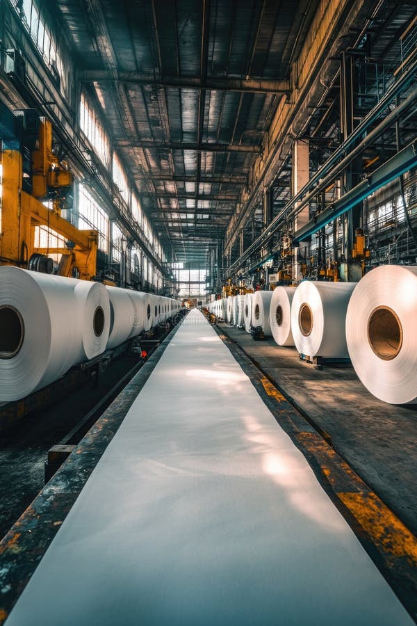 Warehouse with Paper Rolls stock photo. Image of office - 380355270