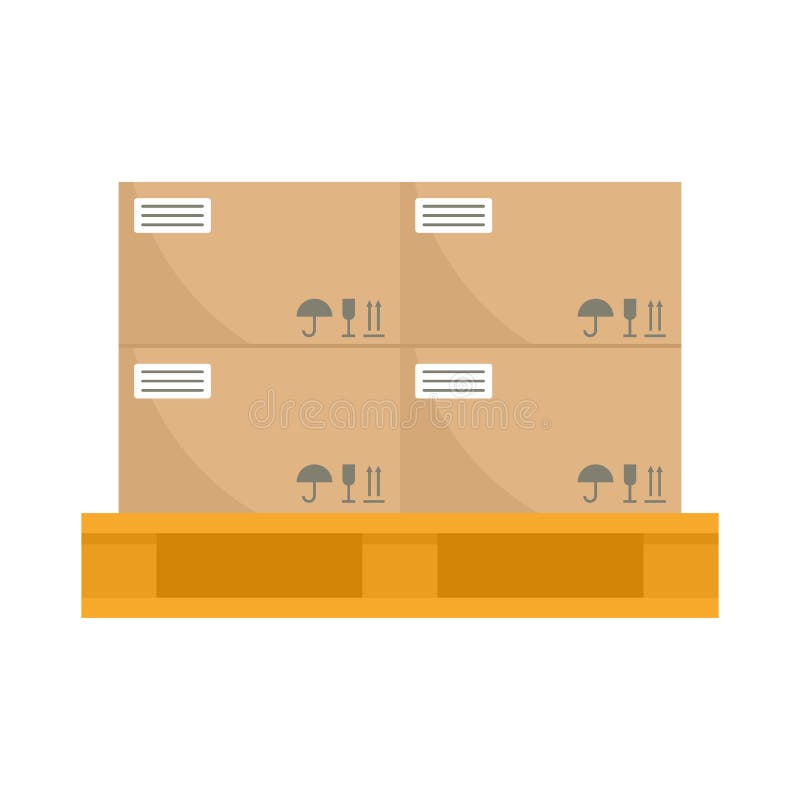 Warehouse Parcel on Pallet Icon Flat Isolated Vector Stock Vector ...