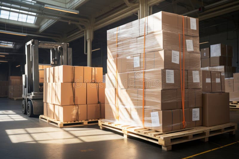 Warehouse with Parcels, Boxes in the Post Office Generative Ai Stock ...