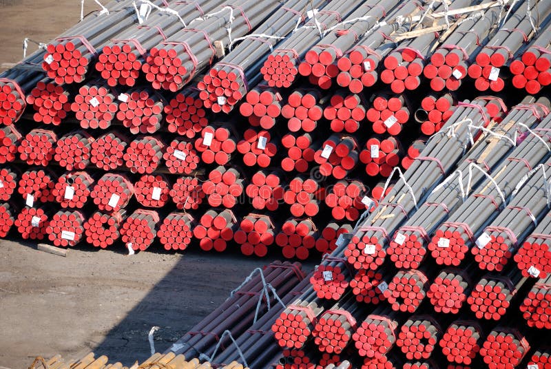 Warehouse of pipes stock image. Image of trade, piping - 6216833