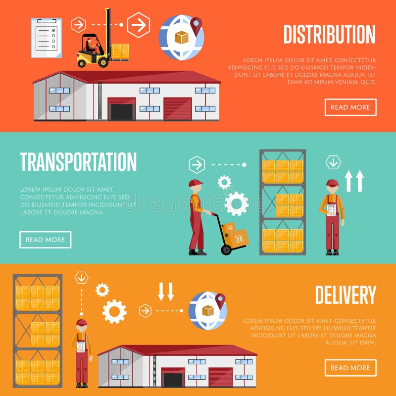 Logistics Process Icons for Supply Chain Diagram Stock Illustration ...