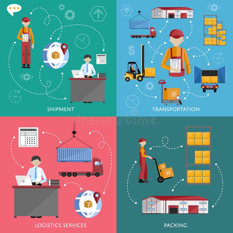 Warehouse Process Infographics Vector Illustration Stock Vector ...