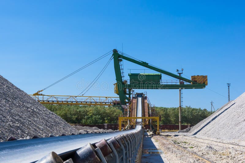 Warehouse Production in Quarry Blue Clay Stock Photo - Image of filling ...