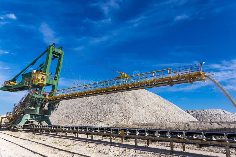 Warehouse Production in Quarry Blue Clay Stock Photo - Image of heap ...