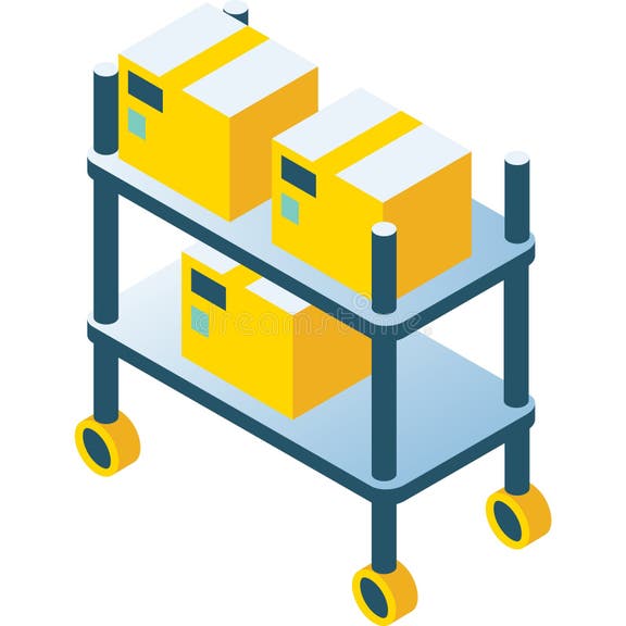 Warehouse Rack Icon, Vector Box Package on Shelf Stock Vector ...