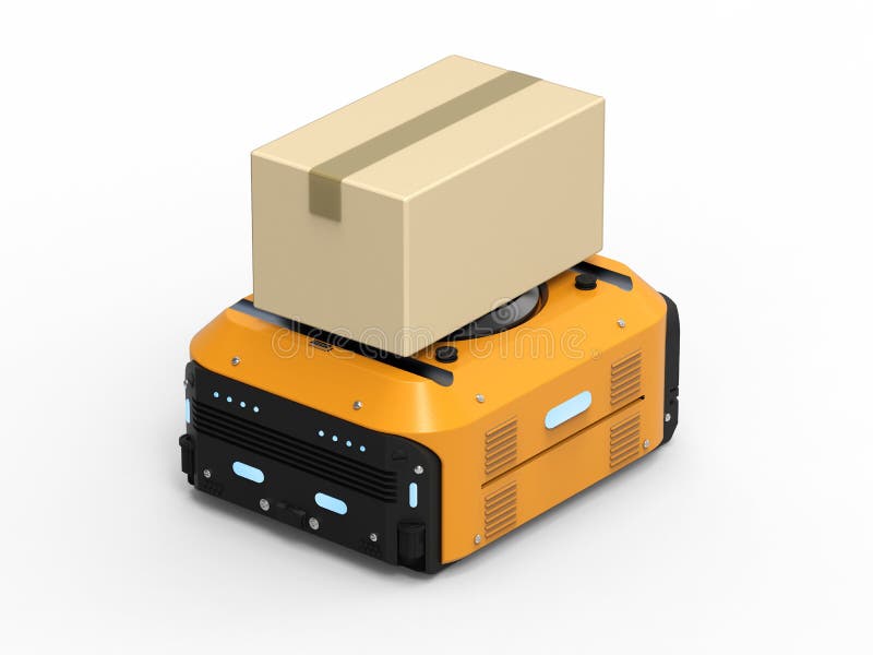 Warehouse Robot Carry Boxes Stock Illustration - Illustration of ...