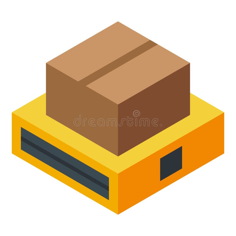 Warehouse Robot Carrying Parcel on Platform Isometric View Stock Vector ...