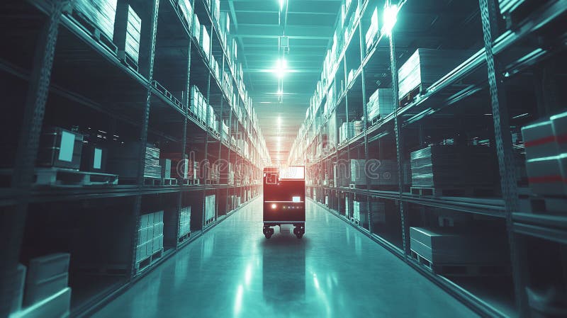 Warehouse Robot Navigating Aisles with Computer Vision Sensors for ...