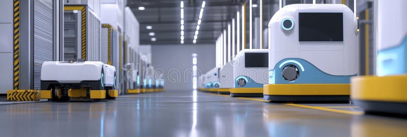 Warehouse with Robots Automating Inventory Logistics Flow Stock ...