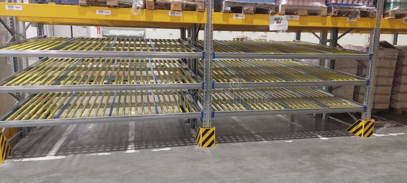 Warehouse Roller Yellow Organisation Stock Photo - Image of warehouse ...