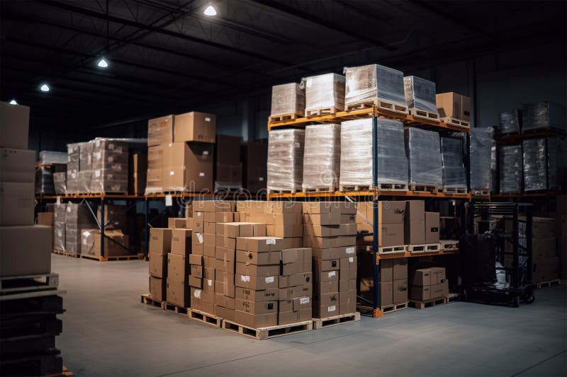 Warehouse Room Delivery Packages Arragement in the Expeditions Stock ...