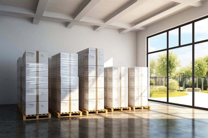Warehouse Room Delivery Packages Arragement in the Expeditions Stock ...