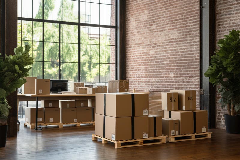 Warehouse Room Delivery Packages Arragement in the Expeditions Stock ...