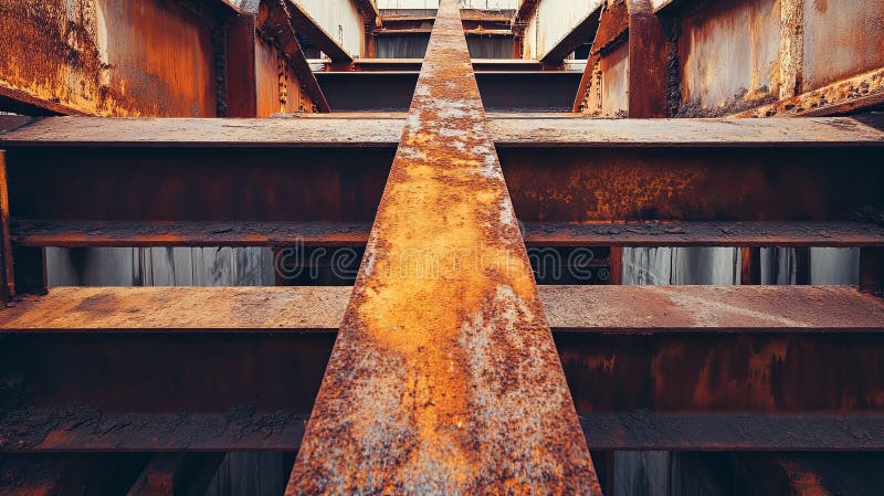 Warehouse with Rusted Beams Undergoing Structural Repair. Picture Stock ...