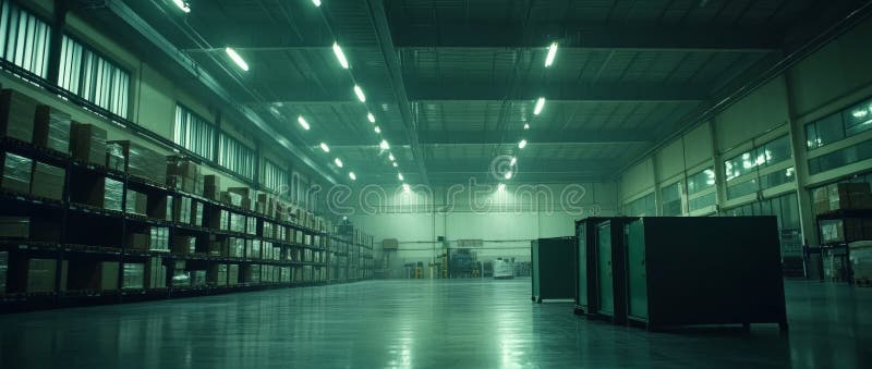 The Warehouse& X27;s Storage and Shipping System Features LED Lighting ...