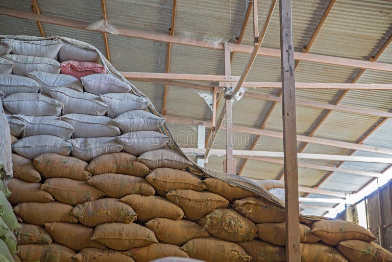 Warehouse with Sacks stock image. Image of orderly, sack - 2848195