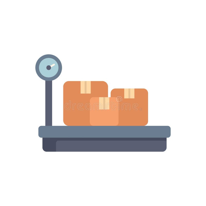 Warehouse Scale Displaying Weight of Cardboard Boxes Stock Illustration ...
