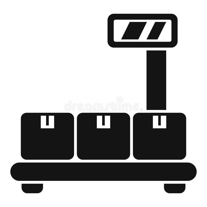 Warehouse Scale Measuring Weight of Three Cardboard Boxes Stock Vector ...