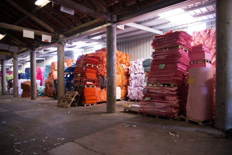 Warehouse - Scrap Paper To Recycle Stock Image - Image of processing ...